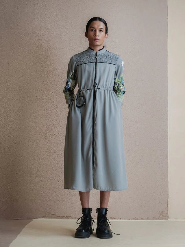 Grey germ straight dress – The Outfit Club